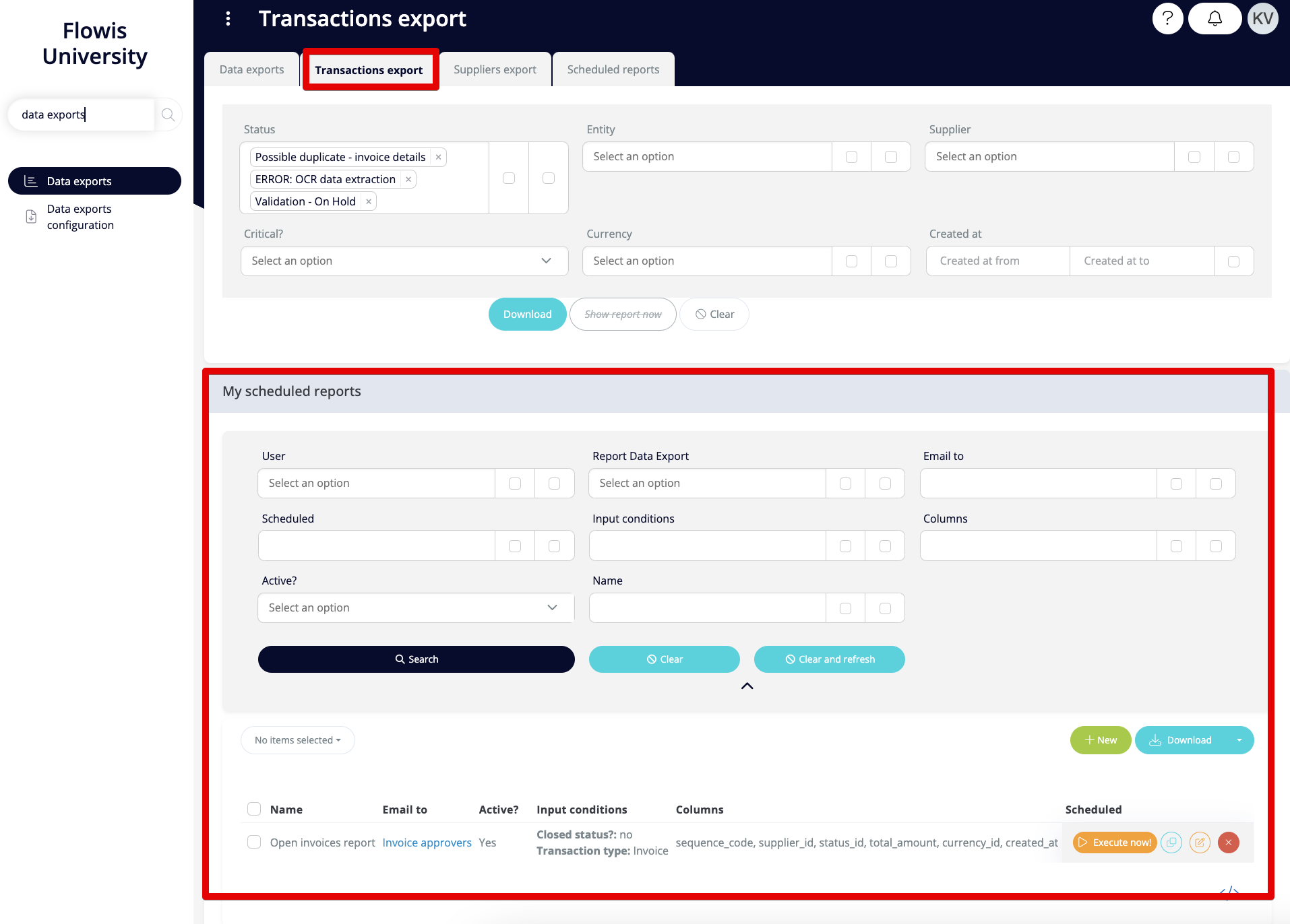 Data Exports - Navigating Reports and Scheduled Exports | Flowis